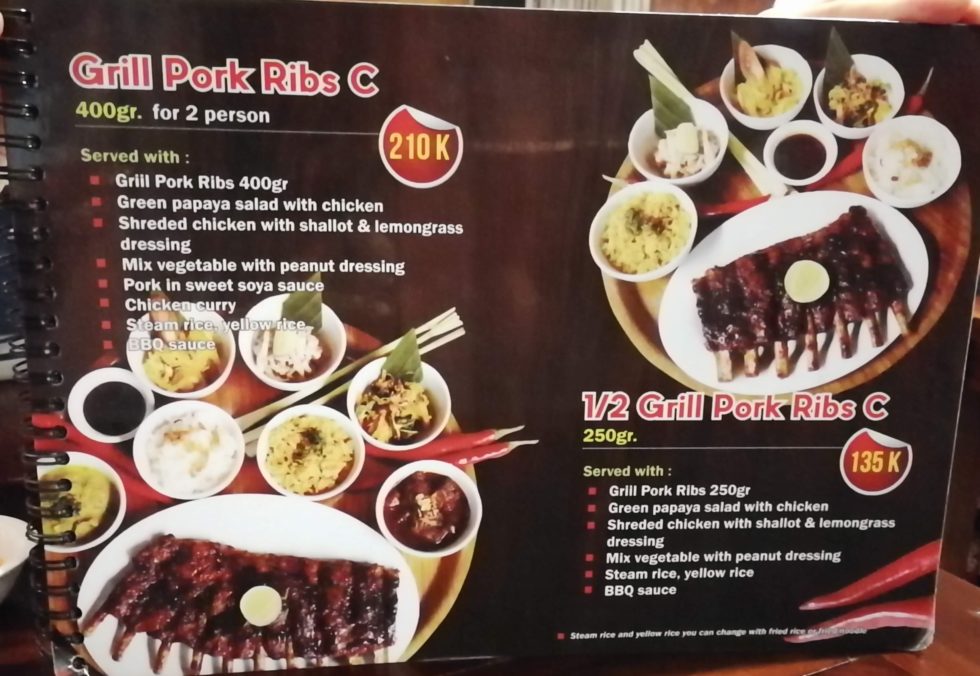 【バリ/クタ】バリで一番美味しかったレストラン【Warung Chef Bagus】ワルン シェフ バグース/絶品スペアリブとインドネシア料理 ...